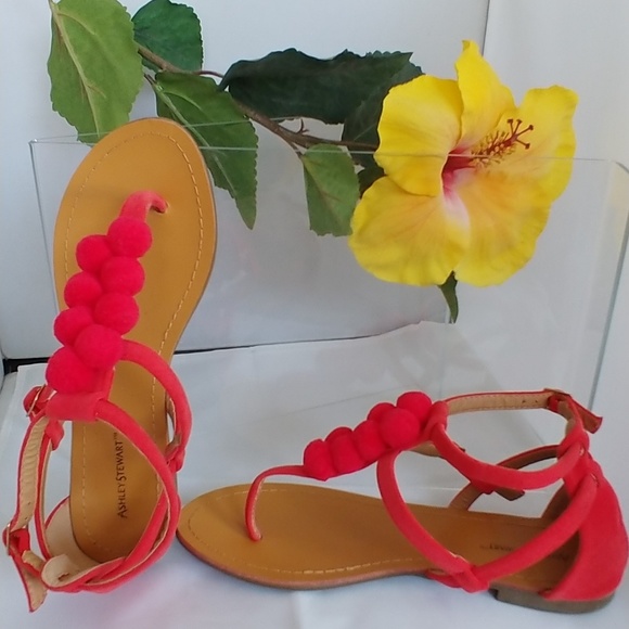 Ashley Stewart | Shoes | Ashley Stewart Red Thong Sandals | Poshmark